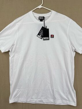 Diesel | Shirts | Diesel Mens White Logo Crew Neck Tshirt | Poshmark
